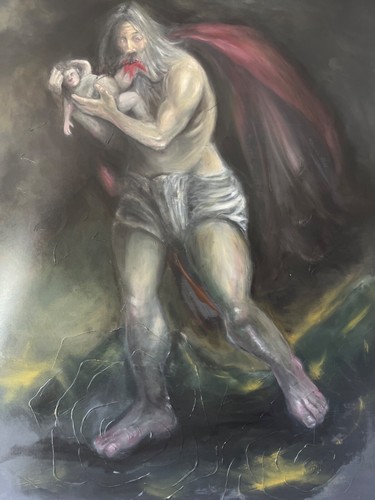 Recreation Saturn Devouring His Son Oil Painting by Matthew Baker | eBay