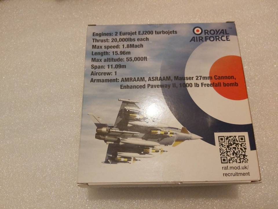Amercom 1/100 Scale Aircraft AM1602ZY 2008 Euro Fighter Typhoon (RAF ...
