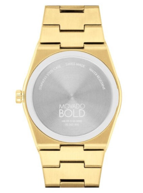 Movado Bold Quest Black Sunray Dial/Ionic Light Gold Plated Men's Watch ...