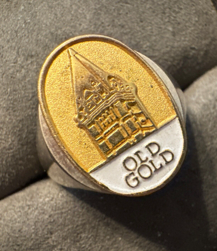 Vintage White Enamel GF GEORGIA TECH Tech Tower OLD GOLD New Sterling ...