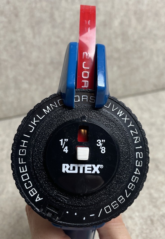 Vintage Rotex Label Maker Embosser 3/8 9.5 mm Compact Blue | eBay