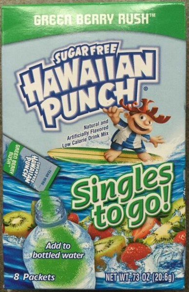 Hawaiian Punch Singles to Go Green Berry Rush Drink Mix .73 Oz. 8ct for ...