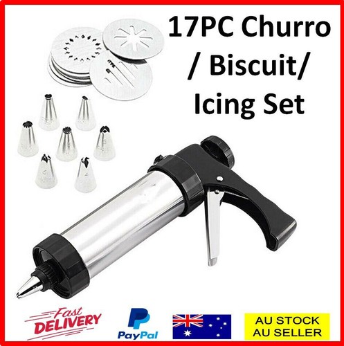 17pcs Cookie Press Icing Gun Set Cream Pastry Baking Tool Cake ...
