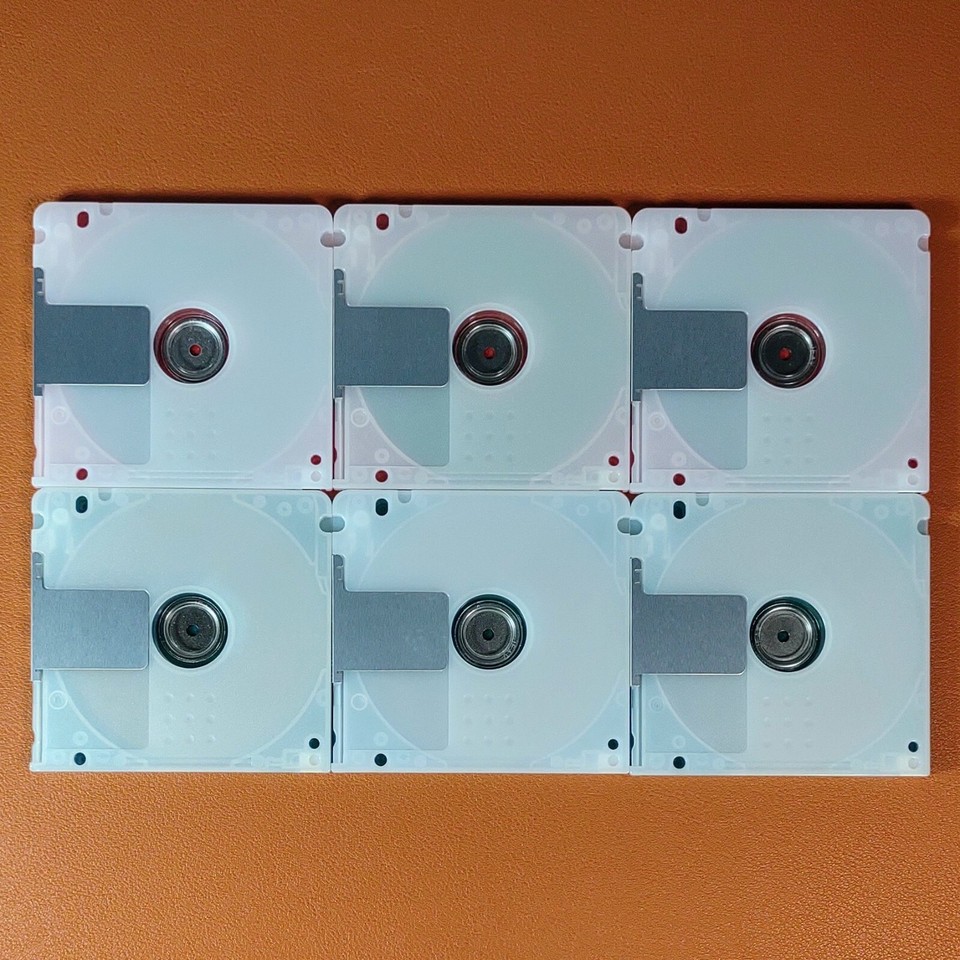 Set of 6 TDK Lucir Pink & Blue Mix Mini Discs, 74 Minutes Each w/ Slip ...