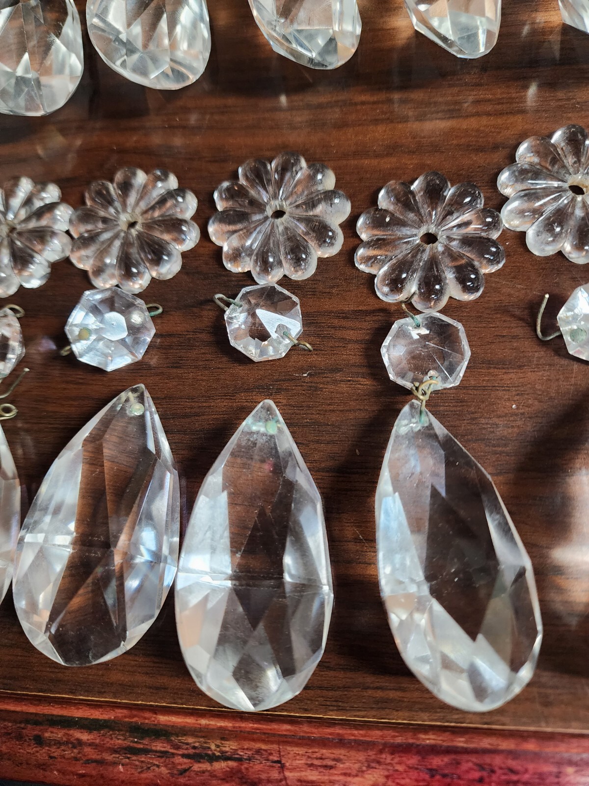Vintage - Lot of 12 - 2 1/2 Inch Crystal Glass Tear Drop Prisms with ...