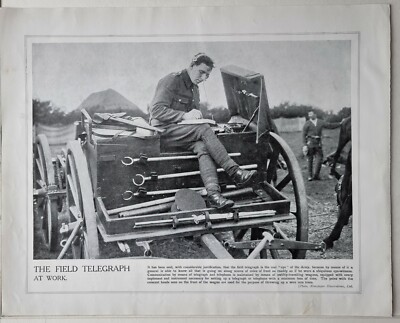1915 WW1 PRINT & TEXT FIELD TELEGRAPH COMMUNICATION AT WORK | eBay