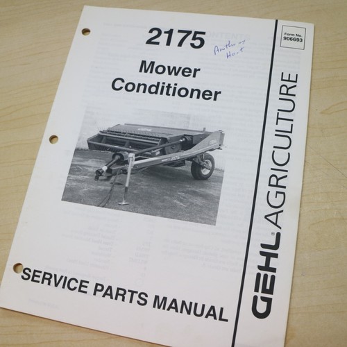 GEHL 2175 Mower Conditioner Spare Parts Catalog Book Manual List grass ...