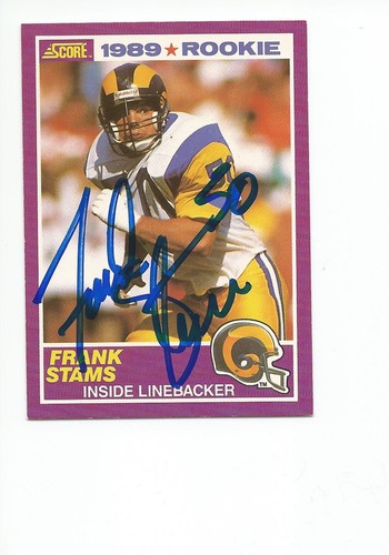 FRANK STAMS Autographed Signed 1989 Score Update ROOKIE card LA Rams ...