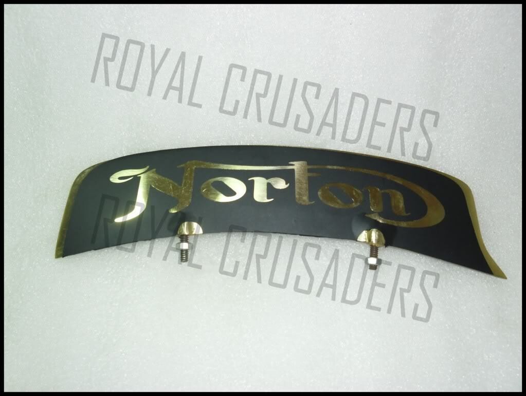 NEW NORTON BRASS FRONT MUDGUARD NUMBER PLATE | eBay