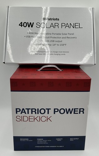 Sealed Patriot Power Sidekick 300w Generator. With 40W Solar Panel New ...