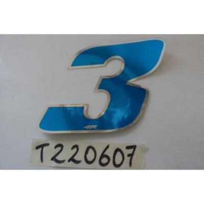 Sticker Race Anodized Number 3 Blue 100x130 Racing Number Decal Sticker ...