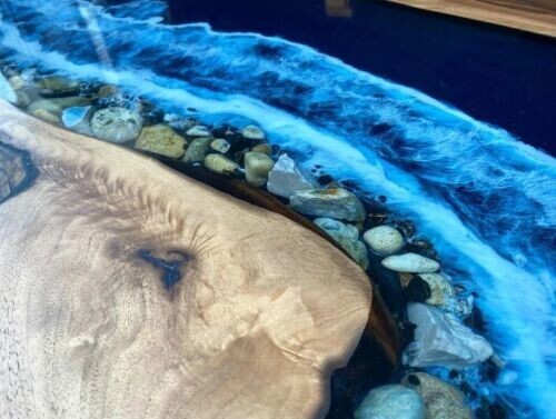 72" x 38" Epoxy Resin Wooden Table Top Unique Home Decor & Furniture ...