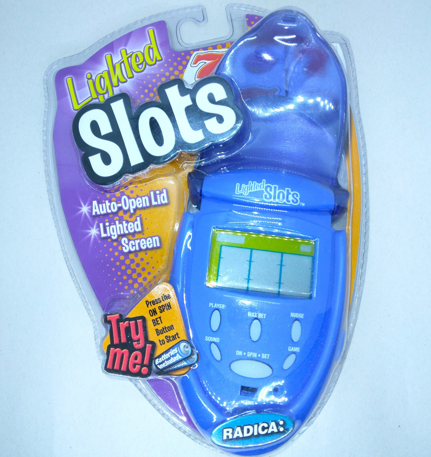 (New) 2006 Radica Fliptop Slots Handheld Electronic Game Lighted Screen ...
