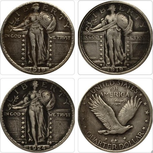1919S 1919D 1924D Standing Liberty Quarter Silver Coin Solid Very Fine ...