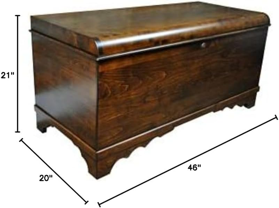 46" Cedar Hope Chest with Waterfall Top – Amish Cedar Chest W/ Anti ...