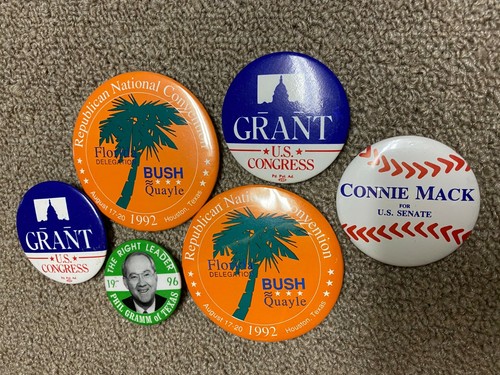 Political Pin Lot George Bush Phil Gramm Connie Mack Congress ...