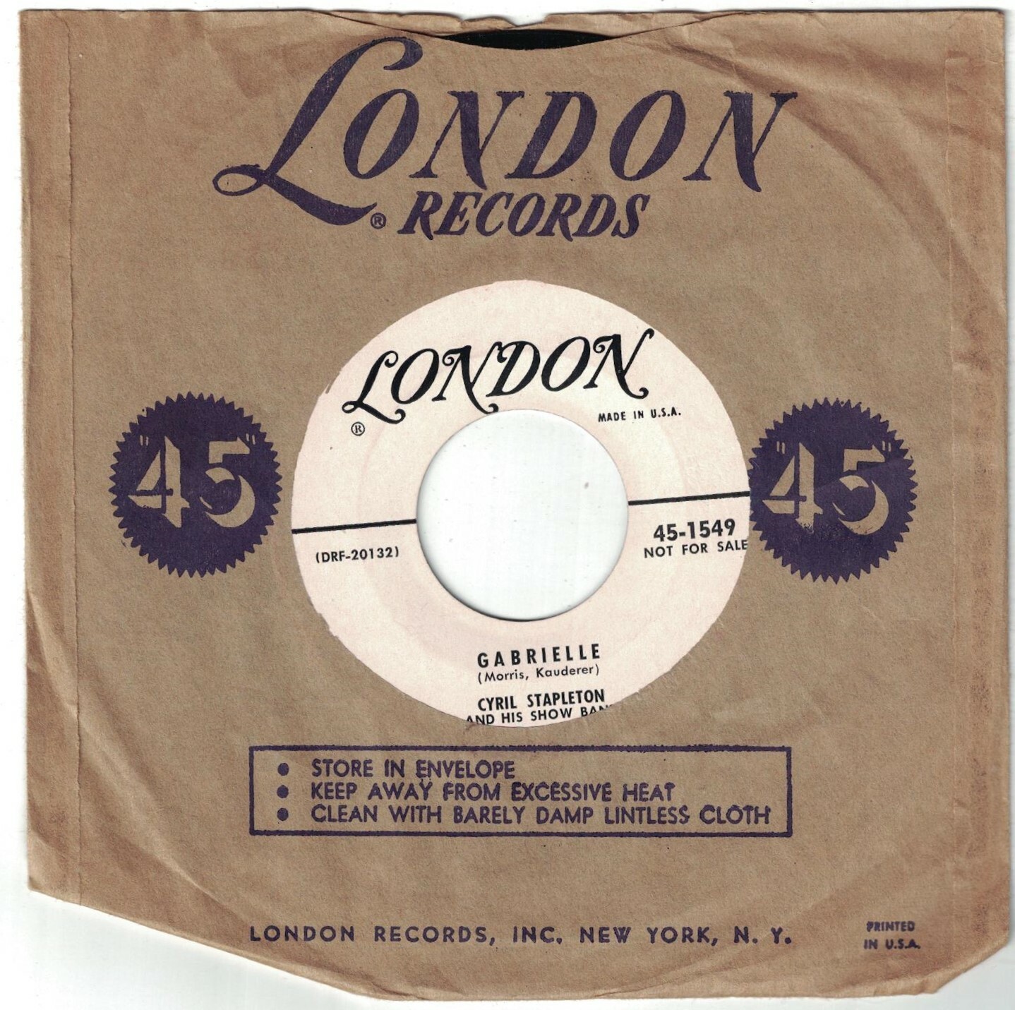 DUKE CYRIL STAPLETON ELEPHANT TANGO & GABRIELLE LONDON PROMO 45 #45 ...