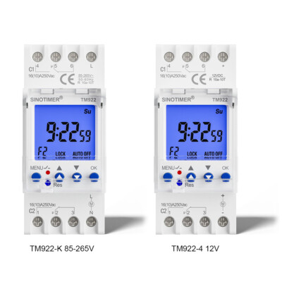 2 Channels Programmable 24Hours Time Clock Seconds Interval Timer Relay ...