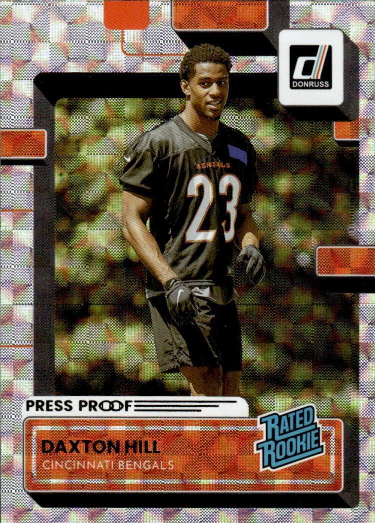 2022 Panini Donruss - Rated Rookie Daxton Hill #362 Press Proof Hyper ...