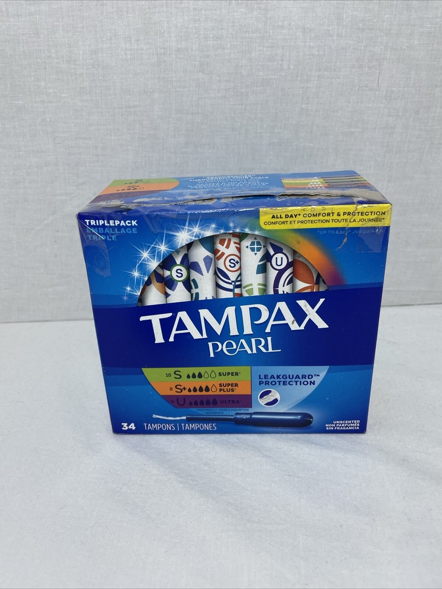 Tampon Box Tampax Pearl Tampons With LeakGuard Braid Super | Jean