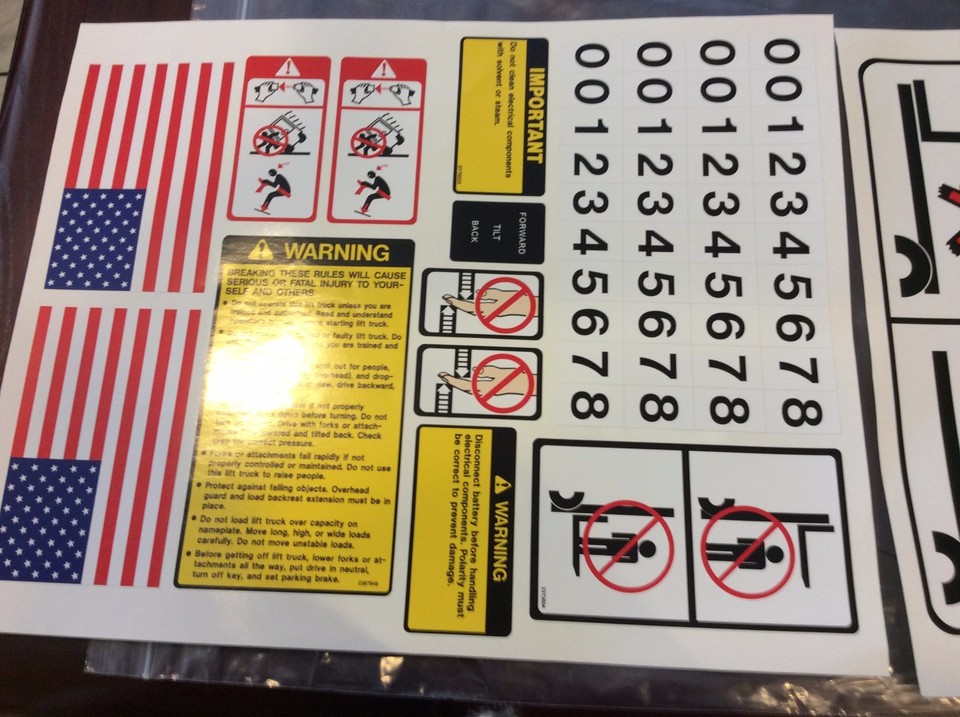 NEW Forklift Safety Decal KIT SY1711 Forklift OSHA Compliant kit | eBay