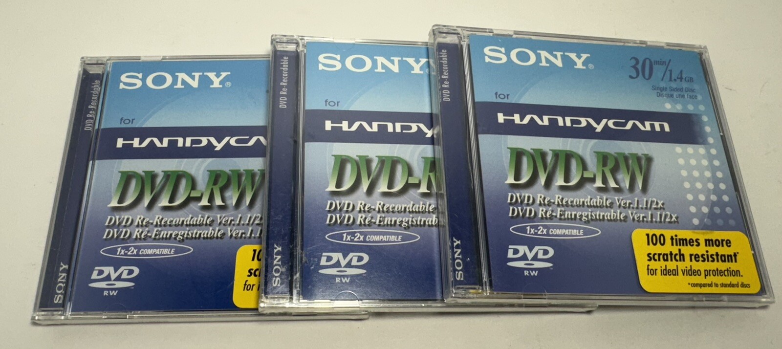 Sony Handycam DVD-RW 3-Pack 30 Min 1.4GB NEW SEALED | eBay