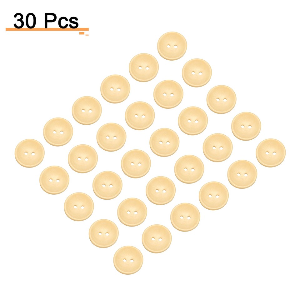 30pcs Wooden Sewing Button 23mm 2 Holes Round Craft Buttons, Natural ...