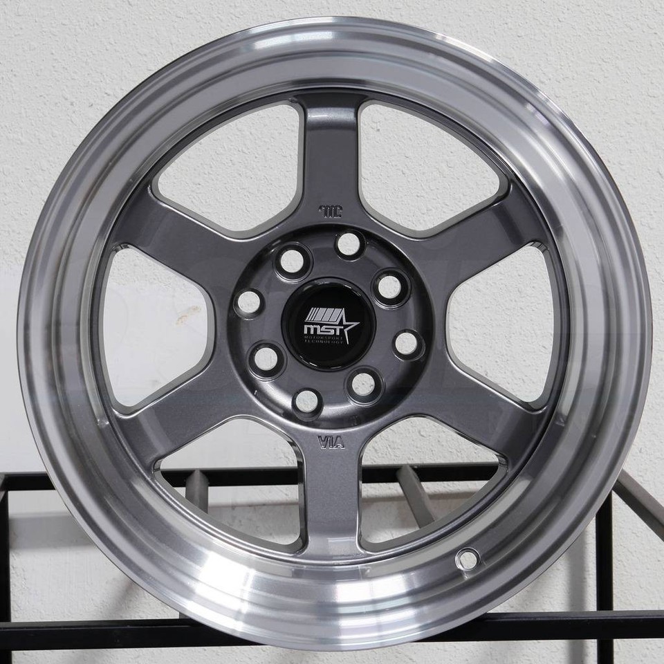 15x8 Gunmetal Wheels MST Time Attack 4x100/4x114.3 0 (Set of 4) 73.1 | eBay