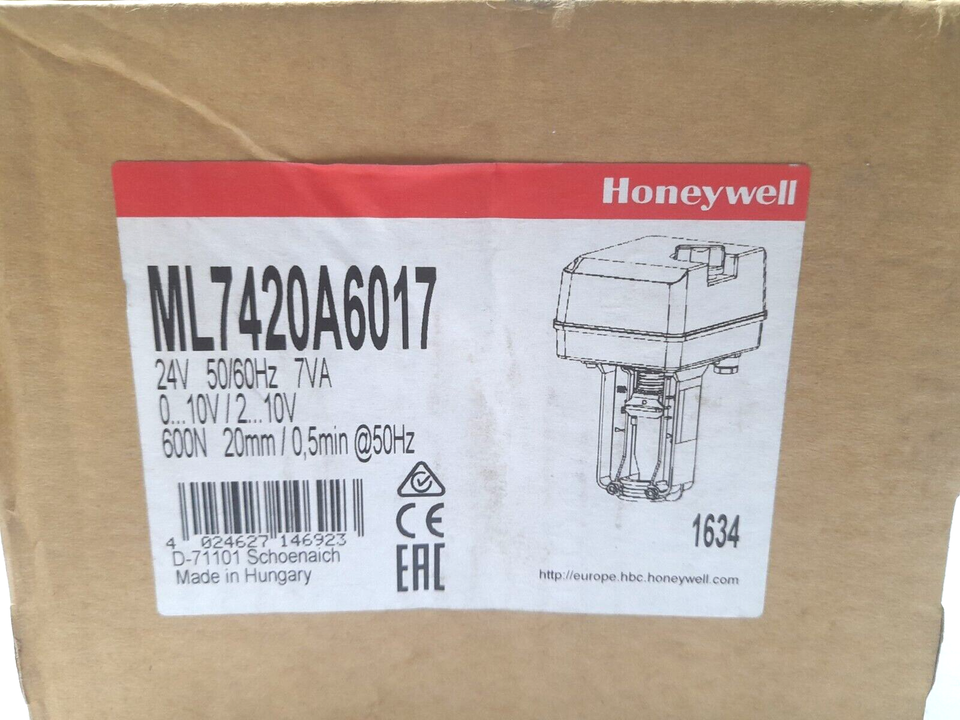 Honeywell ML7420A6017 Actuator Valve 24V 50/60Hz 7VA 0…10V / 2…10V 600N ...