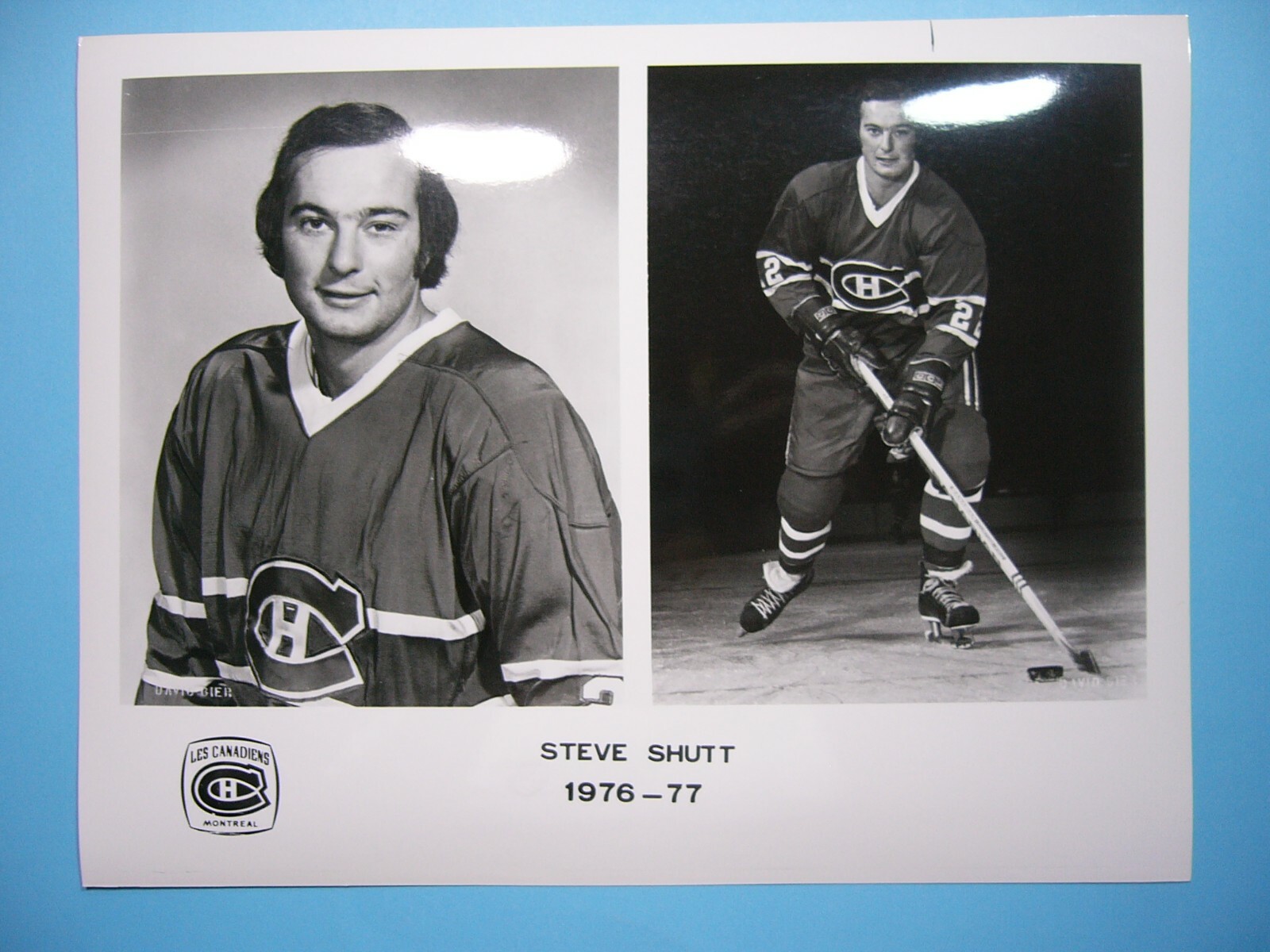 1976/77 NHL HOCKEY PRESS PHOTO STEVE SHUTT MONTREAL CANADIENS SHARP ...