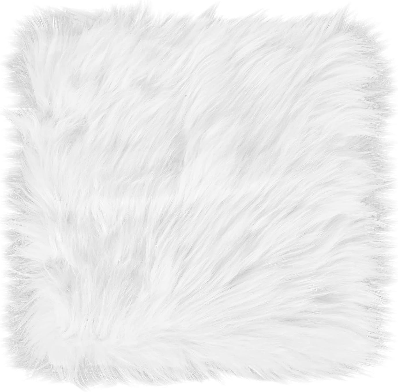 10 Inches Mini Square Faux Fur Rug， Small Fluffy Area Rug Cushion for ...