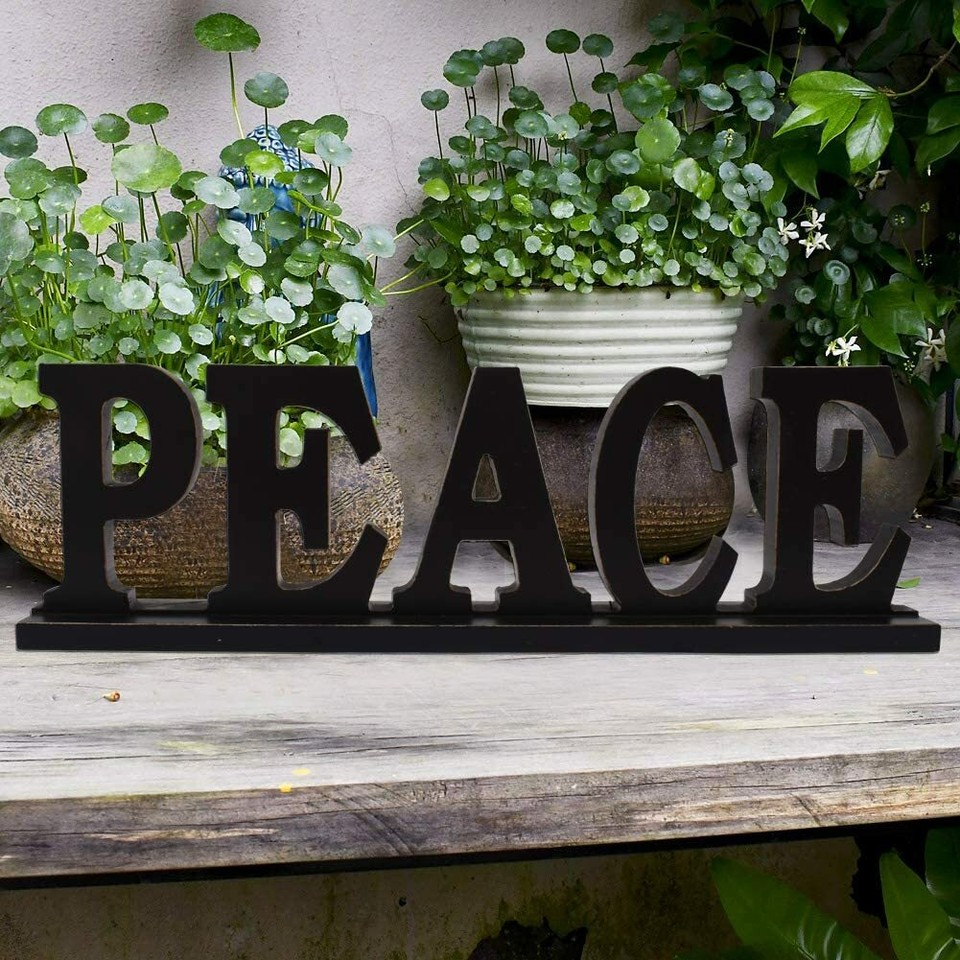Rustic Wood Sign for Home Decor, Decorative Wooden Cutout Word Tabletop ...