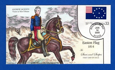 Scott 3403j 33c Stars & Stripes Easton Flag Hand Painted Collins FDC | eBay