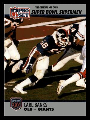 Carl Banks 1990 Pro Set Super Bowl XXV Silver Anniversary #94 Supermen ...