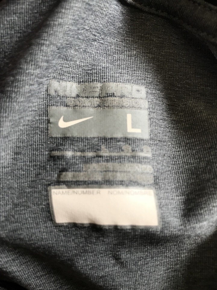 Nike Pro Compression Fit Gray Long Sleeve Top Base Layer Youth Sz Large ...