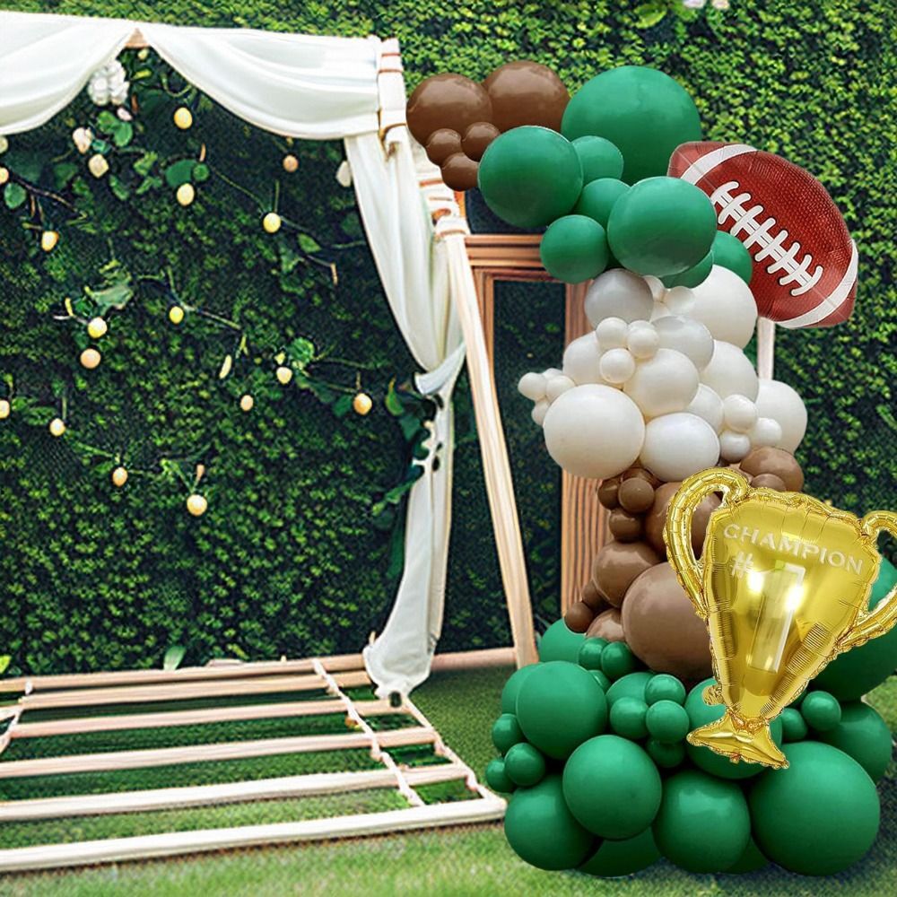 Green Balloon Garland Kit Trophy Shape Birthday Party Decoration Boys ...