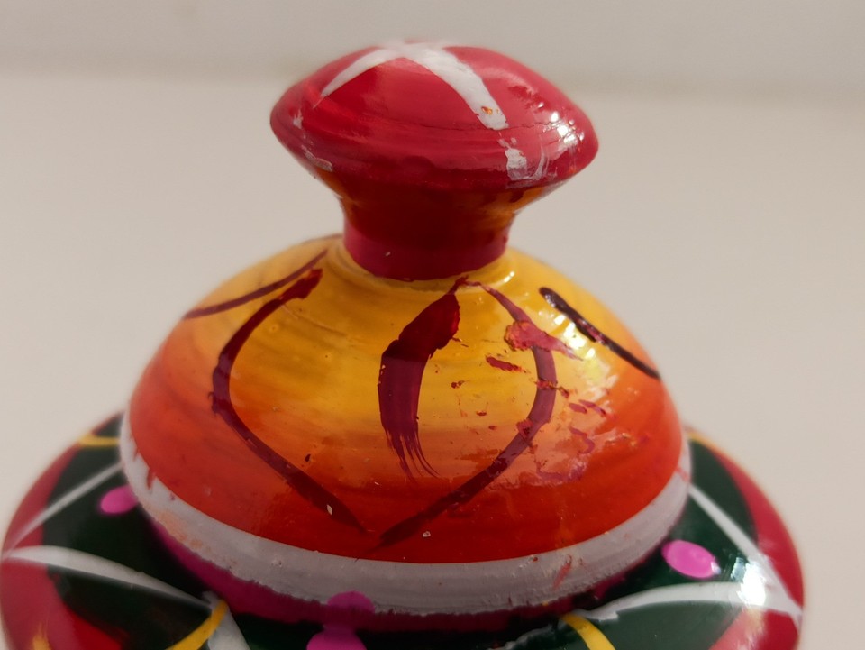 Handmade Sindoor Box 4.25"x7" Painted Wooden Shringardani For indain ...