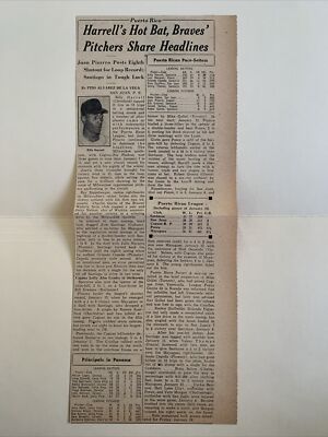 Billy Harrell Indians Puerto Rico 1958 Sporting News Baseball 5X12 ...