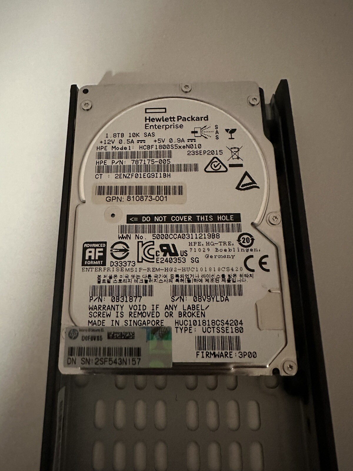 K2P94A / K2P94B HP 3PAR StoreServ 8000 1.8TB SAS 12Gb/s 10K SFF HDD ...