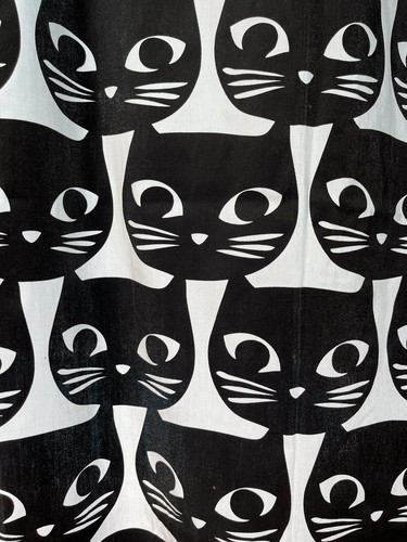 IKEA Cat Curtains (5) x Mattram Black Cat Panels with Grommets 145 x ...