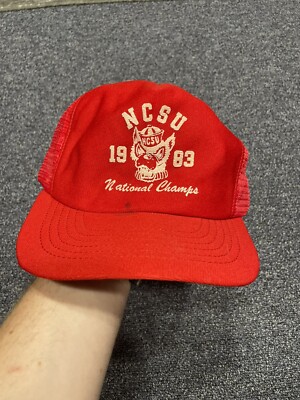 Vintage NC State Wolfpack 1983 NCAA Champions Hat The Cardiac Pack Rare ...