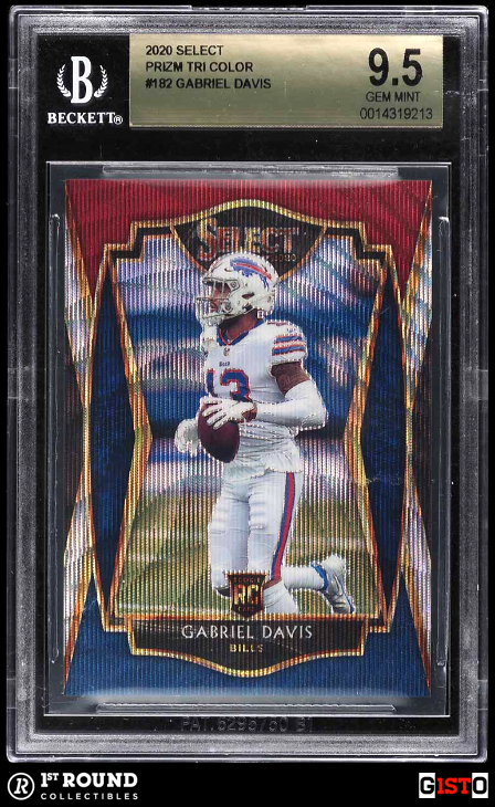 POP 1: Gabriel Gabe Davis RC BGS 9.5: 2020 Select Prizm Tri Color Gisto ...