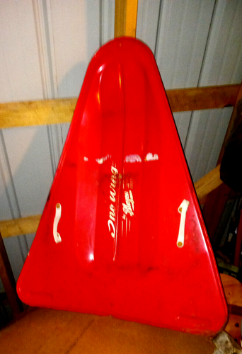 VINTAGE SNO WING RED METAL SNOW SLED BY BLAZON | eBay