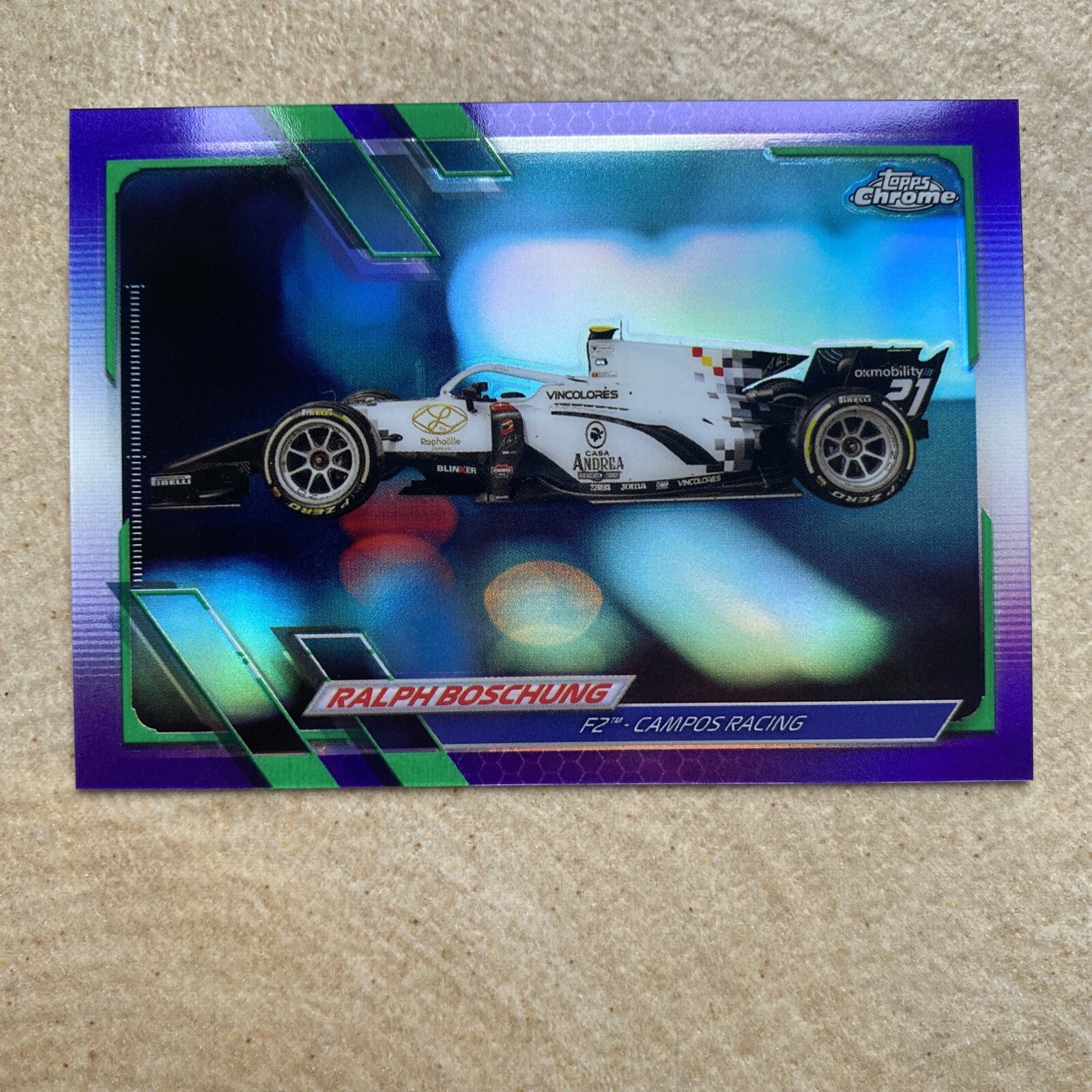 2021 Topps Chrome Formula 1 - F2 Cars Ralph Boschung #122 Purple ...