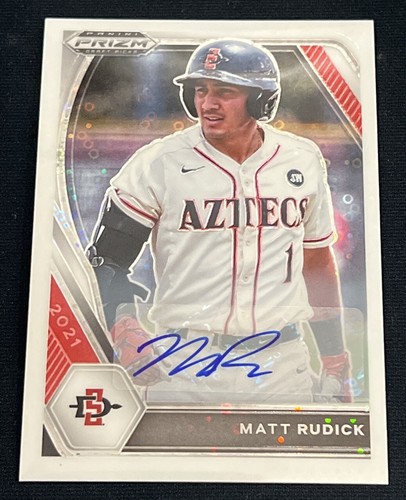 2021 Panini Prizm Draft Picks White Disco /50 Matt Rudick #PDP216 Auto ...