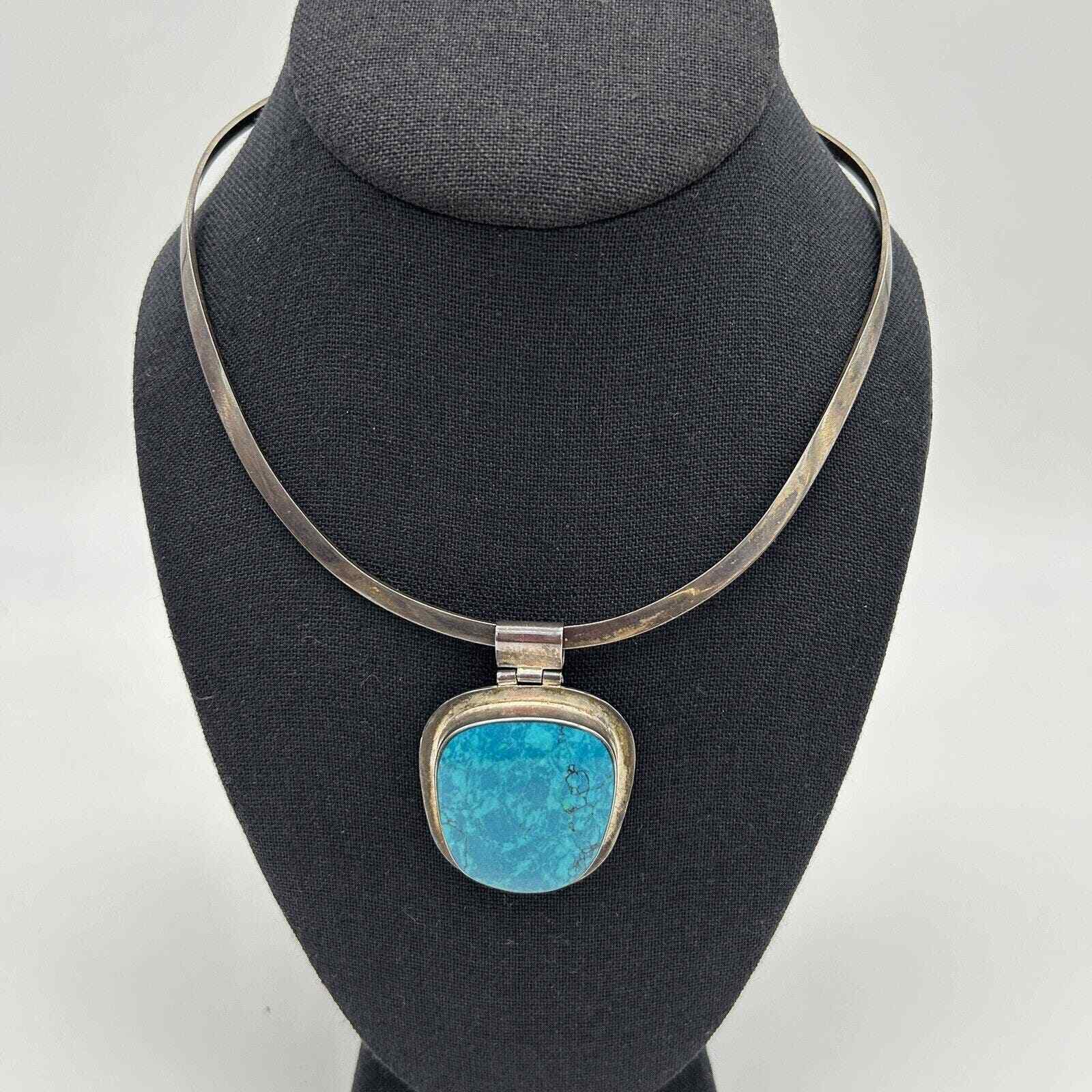 925 ATI Navajo Southwestern Turquoise Pendant & Sterl… - Gem