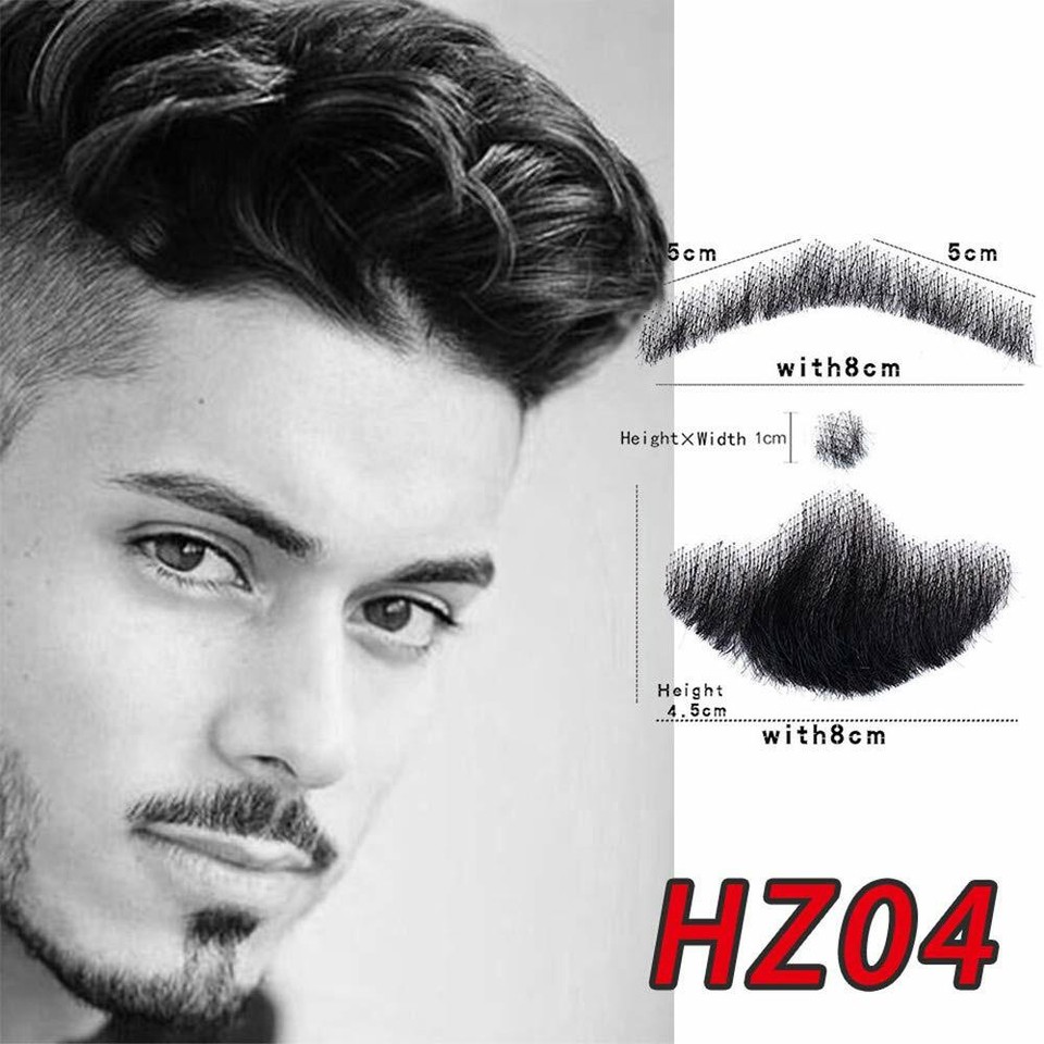 Fake Beard Hand Made Real Human Hair Lace Comfortable Invisible ...