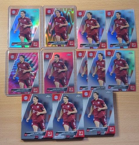 Lot of 42 Leon Goretzka Topps Chrome Cards- Goldwave SP , Teal, Pink ...