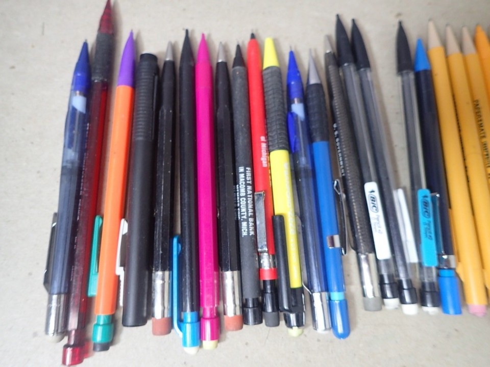 Large Lot Vintage Pencil Lead Holders, Mechanical Pencils & Eraser Pens ...