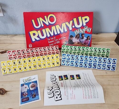UNO Rummy-Up Tile Board Game Mattel (1993) Complete Clean & Pre-owned ...